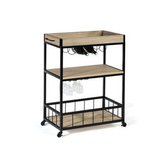 IDMarket Küchenwagen detroit auf Rollen abnehmbares Tablett Industriedesign