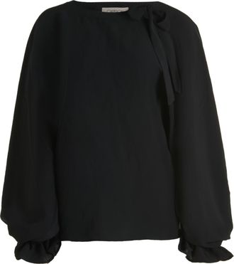 Cartoon Damen Casual-Bluse mit Schleifenknoten 40, Schwarz