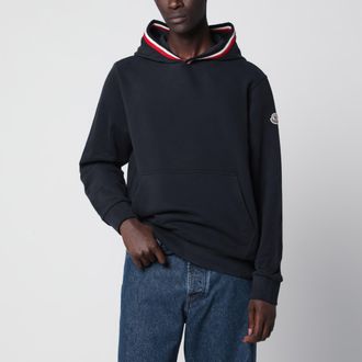 Moncler Marineblaues Kapuzen-Sweatshirt aus Baumwolle