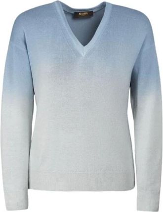 Moorer Femme, Pulls, Bleu, Taille: 38 FR Pull Precious