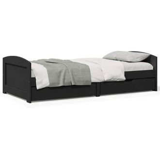 vidaXL Lit de jour avec 2 tiroirs sans matelas irun noir 90x200 cm Vidaxl