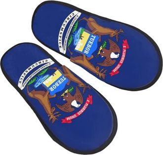 Generic Drapeau De L&Eacute;tat Du Michigan Homme Femme Pantoufles Confortable Chaussons Respirantes Chaussures De Maison Pour Ext&eacute;rieur Automne Int&eacute;rieur L