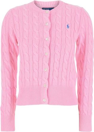 Polo Ralph Lauren Femme, Pulls, Rose, Taille: 42 FR Cardigan Rose avec Broderie Poney