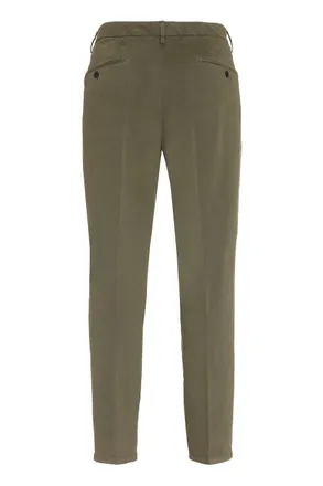 Dondup Mens Tyler Cotton Trousers Green