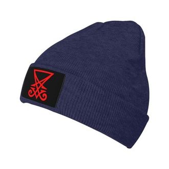 Generic &Eacute;pais Tricot&eacute; Bonnet, Sceau Occulte de Lucifer Satanique, Coupe-Vent Beanie Hiver, Bonnet Hiver Chaud Tricot pour Femme, Adultes, Ski