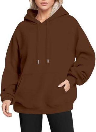 Generic Sweat &agrave; capuche pour femme Sweat-shirt &agrave; capuche pour femme Sweat-shirt surdimensionn&eacute; l&eacute;ger Pull bouffant Hauts &agrave; manches longues D&eacute;contract&eacute; Automne