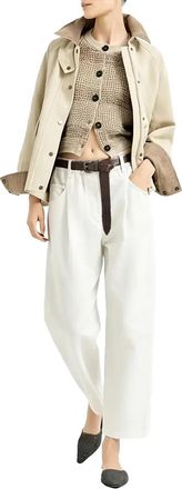 Brunello Cucinelli Linen Five-Pocket Trousers - White