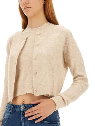 Isabel Marant Baby Alpaca Slim Fit Cardigan - Beige