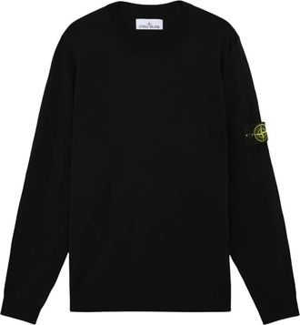 Stone Island Leichter RWS Reiner Wollpullover mit Rundhalsausschnitt - - Knitwear - Herren - Schwarzk - L