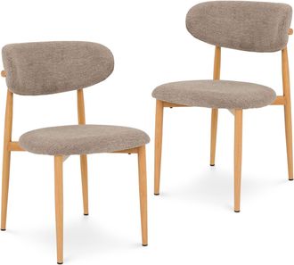 IDIMEX Esszimmerstuhl ARIEL 2er Set, Beige - St&uuml;hle Esszimmer mit gepolsterter Sitzfl&auml;che, K&uuml;chenst&uuml;hle im modernen Design, Polsterstuhl mit stabilem Metallr