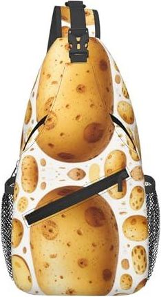 Generic Antivol Sacoche Tactique Lart de la pomme de terre Sacs &agrave; Bandouli&egrave;re Polyester Cross Body pour Cyclisme Homme Femme