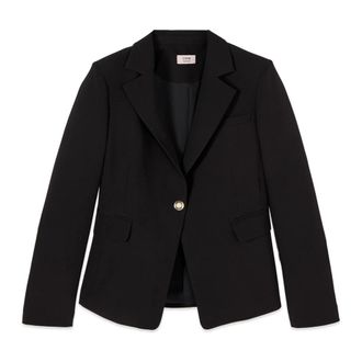 Oltre Figurbetonter Blazer aus technischem Stoff - - Jackets - Damen - Schwarzk - XS
