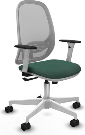 Piqueras y Crespo Gr&uuml;ner Schreibtisch mit 1D-Armlehnen, h&ouml;henverstellbare Lendenwirbelst&uuml;tze, ausgestattet mit 3 Positionen und Schneidschaum. Mit Rollen von 65 mm Nylo