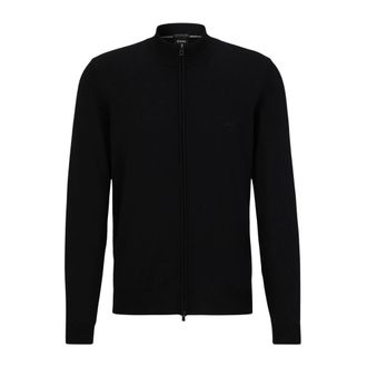 HUGO BOSS Gilet &agrave; Fermeture &Eacute;clair Noir - Homme - Pulls - Noir - Taille: 2XL