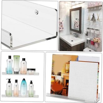 Lurrose Transparentes Schwebendes Wandregal aus Acryl Modernes Display Aufbewahrungsregal für Büro und Wohnzimmer Wandmontiertes Dekoregal mit Hoher Tragfähig