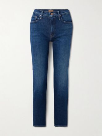 Mother Jean Skinny Taille Mi-haute The Mid-rise Rider Flood - Bleu