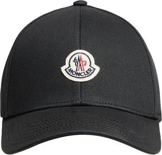 Moncler Moncler Cotton Gabardine Baseball Cap, Men, Black, Size: One Size
