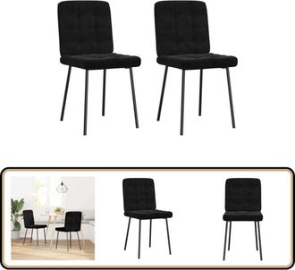 vidaXL vidaXL Esszimmerstühle 2 Stk. Schwarz Samt
