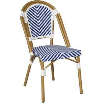 Mobili Rebecca Stapelbare Gartenst&uuml;hle Mobili Rebecca Alpinia 85x46x57 Aluminium PVC, PET Blau Wei&szlig; Klassisch 2er-Set