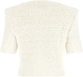 Balmain Plumetis Tweed Cardigan - Cream