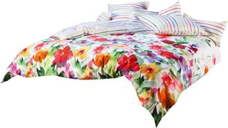 ESTELLA Estella Wendebettw&auml;sche Set Aquarell 4703 985 Blumen Mako Satin 200 cm x 200 cm