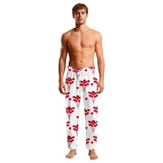 Generic Pantalon de pyjama pour homme - Coupe ample - Pantalon de pyjama en flanelle - V&ecirc;tement de nuit - Jambes droites - Pantalon de pyjama - V&ecirc;tement de d&eacute;