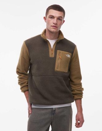 The North Face Yumiori - Polaire effet color block &agrave; col zipp&eacute; - Marron-Vert