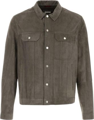 Brunello Cucinelli Wildleder-Overshirt - - Jackets - Herren - Grau - M