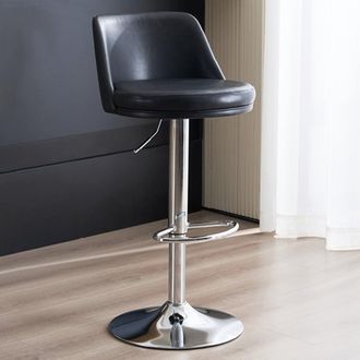 Generic Moderner, h&ouml;henverstellbarer Drehhocker aus PU-Leder, armloser Tresenhocker f&uuml;r K&uuml;cheninsel, Esszimmer oder Fr&uuml;hst&uuml;cksbar - Stilvolles Schwarz