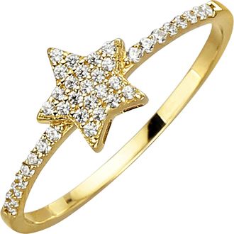 Fascination by Ellen K Ring 375 Gold mit Stern-Motiv und Zirkonia wei&szlig;