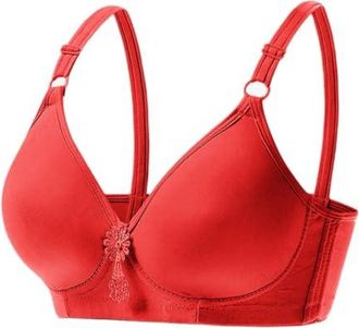 Generic Soutien-gorge rembourr&eacute; &agrave; armatures pour femme - Grande taille - Sans soutien-gorge - Confortable et respirant, Rouge, 100