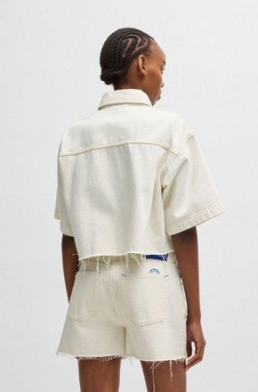 HUGO BOSS Jeansbluse Getecna mit geschnittenem Saum