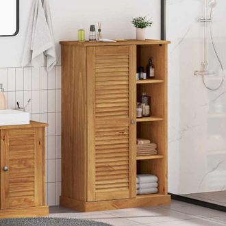 vidaXL Vidaxl - Cabinet de salle de bain vigo marron miel 67,5 x 34 x 110 cm