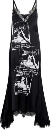 John Richmond Femme, Robes, Noir, Taille: 38 FR Robe Longue avec Imprimé Graphique