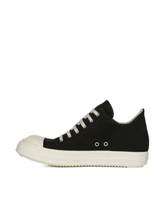 Rick Owens Canvas Low-Top Sneaker - Black