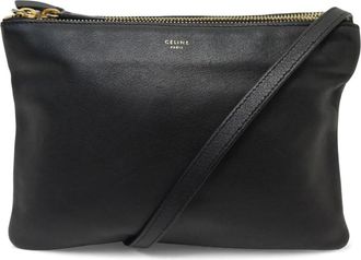 Celine Crossbody Bags - CELINE TRIO PM TASCHENBEUTEL 187603 SCHWARZES LEDE - Gr. unisize - in Schwarz - f&uuml;r Damen