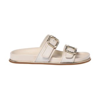Baldinini Femme, Chaussures, Blanc, Taille: 37 1/2 EU Leather Mule