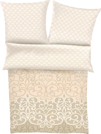 Ibena Bettwäsche Feinflanell Elfenbein Größe 1x 155x200 cm + 1x 80x80 cm