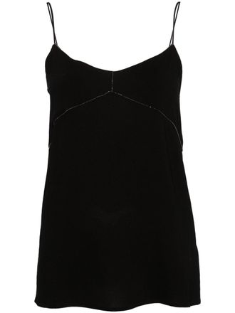 Fabiana Filippi débardeur en crêpe bordé de perles - Noir