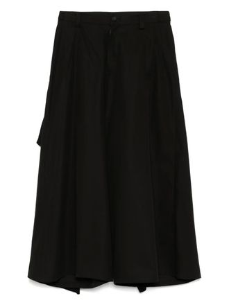 Yohji Yamamoto pantalon en coton à design drapé - Noir