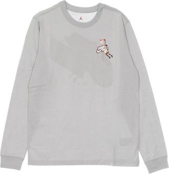 Nike Jordan Lang&auml;rmeliges T-Shirt mit Rundhalsausschnitt - - Sport - Herren - Grau - XL