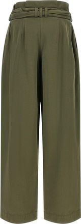 Balmain Paperbag High-Waist Trousers - Green