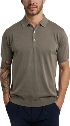 People of Shibuya Homme, Tops, Beige, Taille: 2XL Polo en maille &agrave; manches courtes