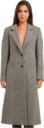 HUGO BOSS Manteau &agrave; chevrons en m&eacute;lange de laine - Femme - Manteaux - Gris - Taille: 36 FR