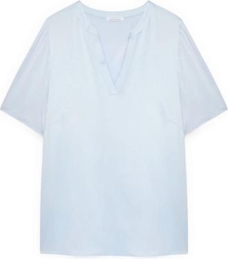 Fiorella Rubino Femme, Blouses et Chemises, Bleu, Taille: 40 FR T-shirt bi-mati&egrave;re en m&eacute;lange de viscose