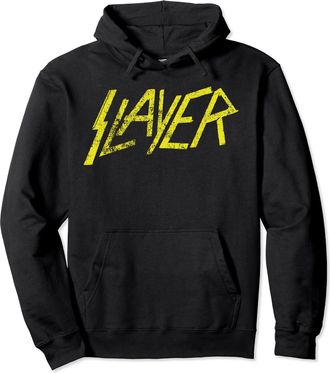 Slayer Distressed Yellow Logo Pullover Hoodie