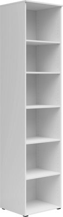 CARRYHOME Regal, Wei&szlig;, Holzwerkstoff, 5 F&auml;cher, 45x195x40 cm, FSC MIX, Typenauswahl, Beim&ouml;bel erh&auml;ltlich, stehend, Wohnzimmer, Regale, B&uuml;cherregale