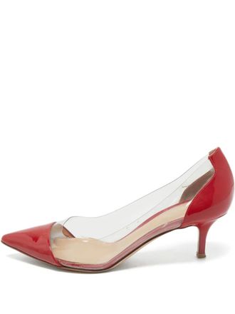 Gianvito Rossi Plexi Pumps aus Lackleder 37-5 - Wei&szlig;