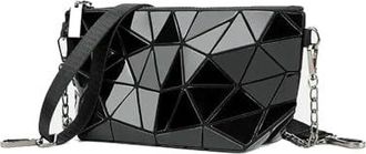 Generic NYSBH Sac &agrave; bandouli&egrave;re pour femme avec cha&icirc;ne et motif g&eacute;om&eacute;trique lumineux, Noir