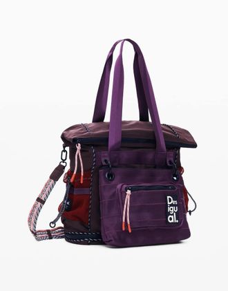 Desigual Grand sac &agrave; dos de voyage multipositions - Rouge et violet